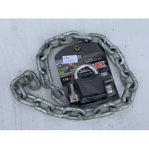 A HEAVY DUTY GALVANISED CHIN AND LOCK
