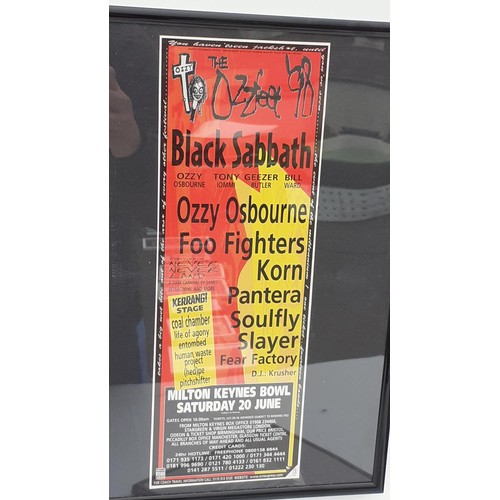 A SMALL ORIGINAL POSTER FOR OZZFEST (FRAMED)