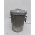 A HEAVY VINTAGE GALVANISHED DUSTBIN