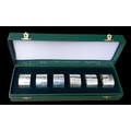 A SET OF 6 SHEFFIELD SILVER NAPKIN RINGS DATED 1999 WITH THE MILLNIUM ...