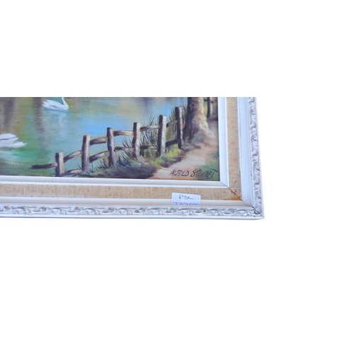 AN OIL ON CANVAS SIGNED ALFRED STEWART