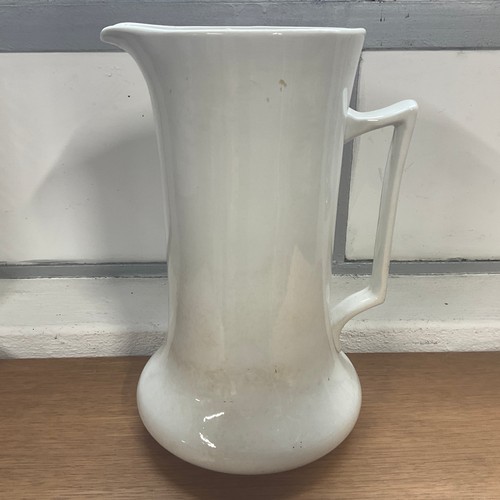 One Large White Pottery Jug. in the style of Bersley Crown Pottery.