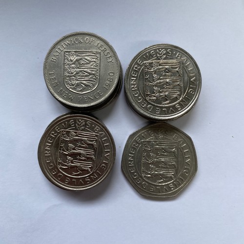 A Selection Of Various Channel Island Coins.