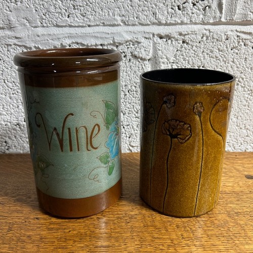 A Guernsey Pottery Wine Cooler together with a Guernsey Pottery Vase 17 ...