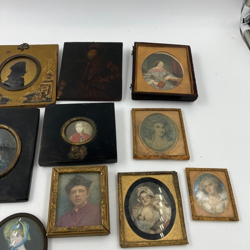 Selection of Assorted Miniature Portraits x 11 Size: largest 14cm tall