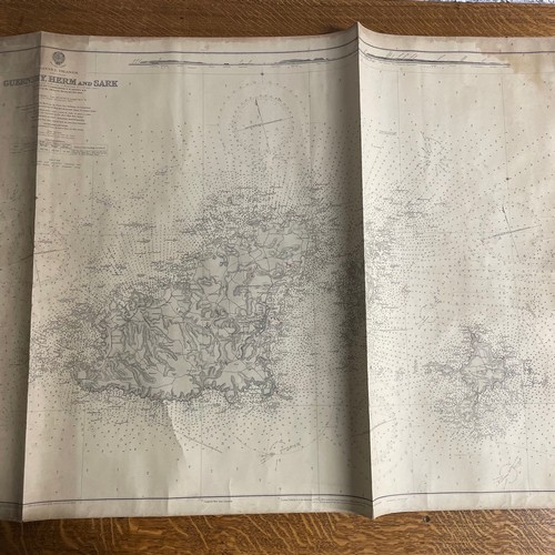 Two Vintage Maritime Guernsey, Herm & Sark Maps.