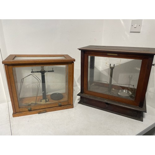 2 Vintage Cased Scientific Scales inc Philip Harris Birmingham