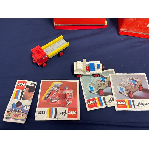 Collection of vintage lego pieces / instructions all as shown