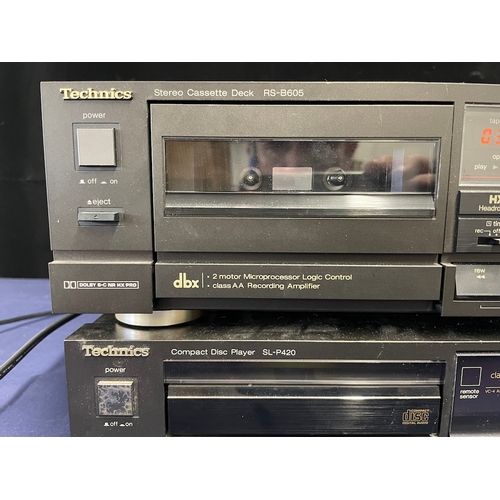 Two Vintage Technics Separates inc Stereo Cassette + CD player