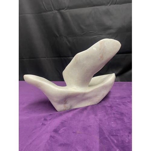 African Masters of Stone Sculptures White Granite Signed Onias Mupumha