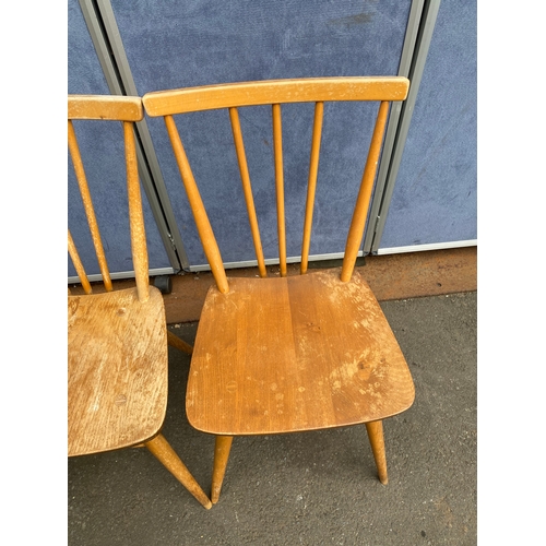 Five Mid century Ercol chairs.