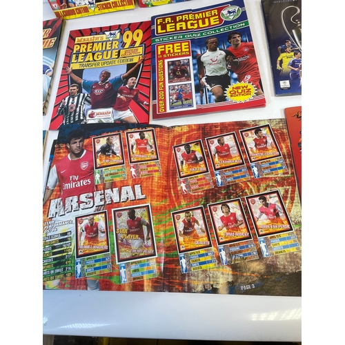 A large quantity of various Football Premier League / Euros sticker albums