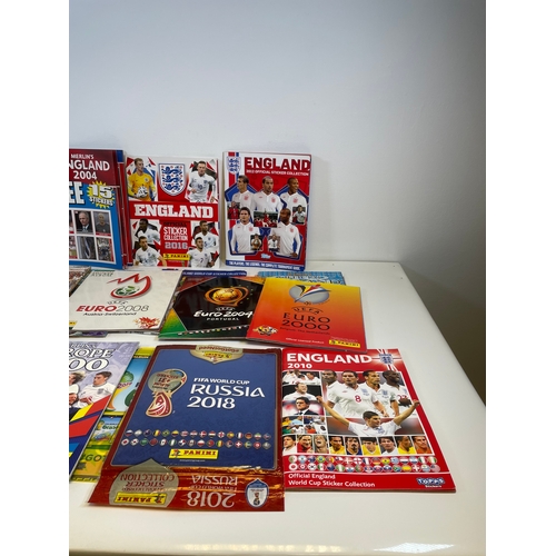 A quantity of collectable football sticker albums - Euro's, England ...