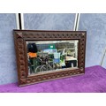 Carved wooden frame rectangular mirror