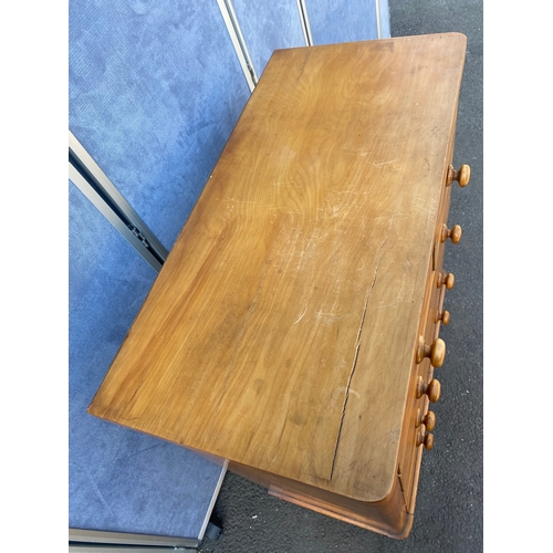 Satinwood Two over three drawer chest of drawers.