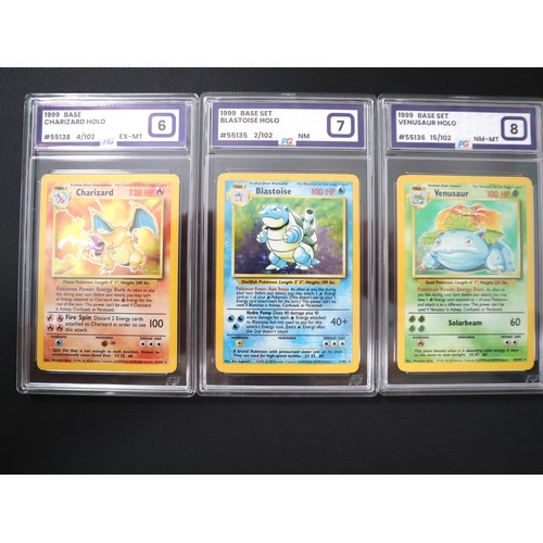 Pokemon TCG - Base Set Holographic Trio Graded includes 1999-2000 ...