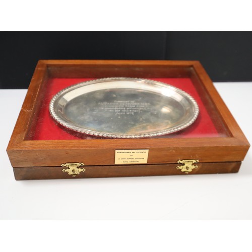 Garrard & Co Sterling silver Oval Salver presented to Brigadier J.C ...