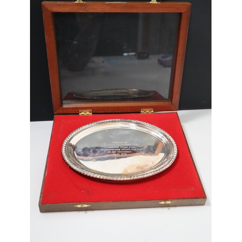 Garrard & Co Sterling silver Oval Salver presented to Brigadier J.C ...