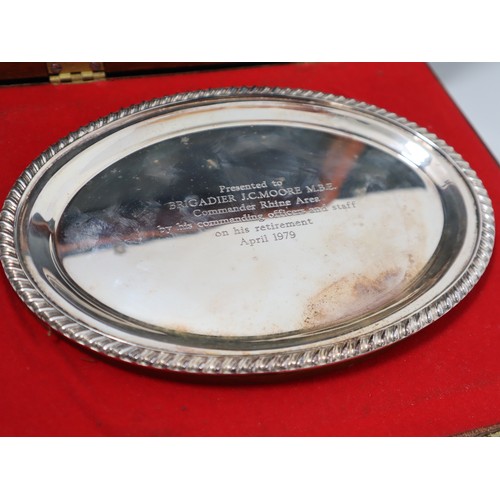 Garrard & Co Sterling silver Oval Salver presented to Brigadier J.C ...