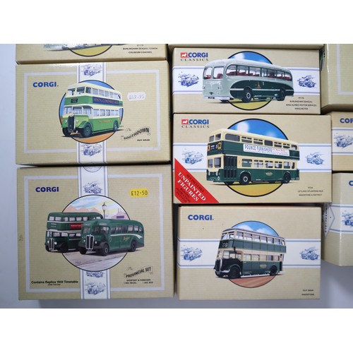 Collection of 13 Corgi Classics Scale Die-cast Buses & Coaches includes ...