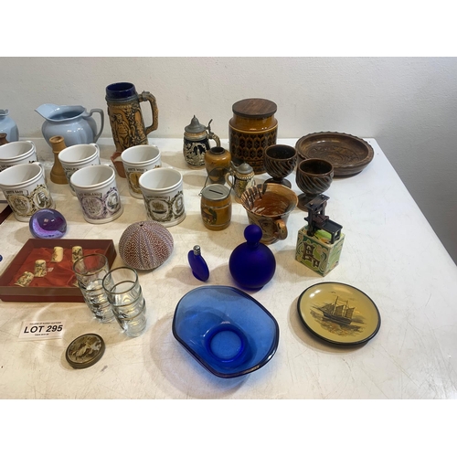 Collection of collectables including trinkets, jugs, hanging plates ...