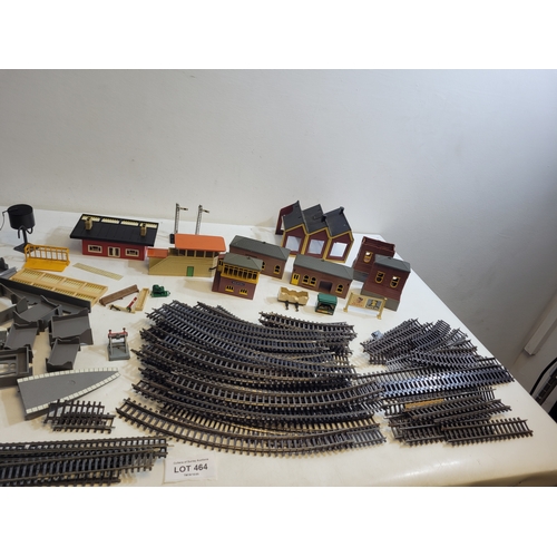 Collection of Triang trains tracks, buildings and accessories including ...