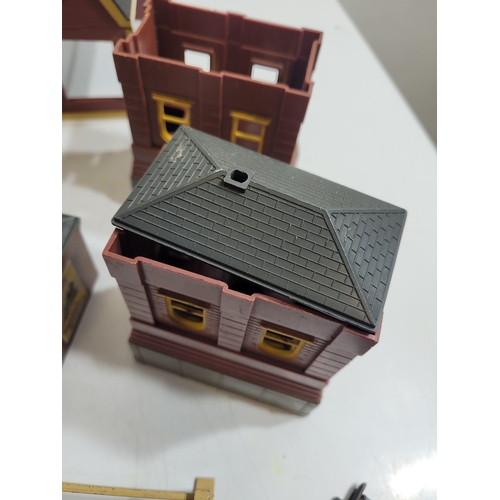 Collection of Triang trains tracks, buildings and accessories including ...