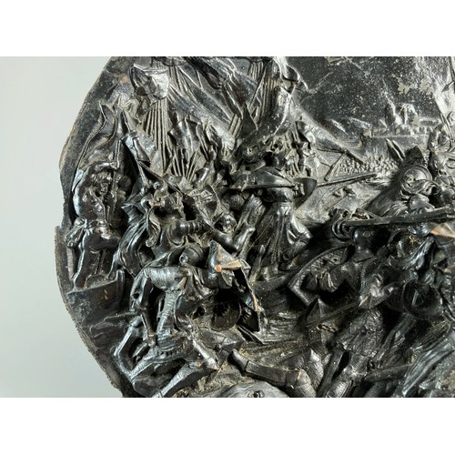 19th Century repousse relief plaque by Justin Mathieu. Depicting St ...