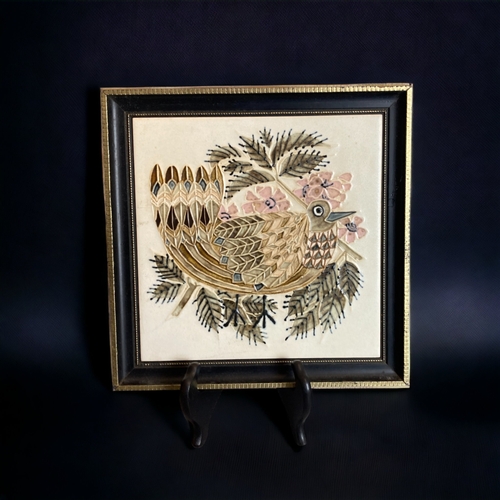 A MOORCROFT MAGNOLIA ASH TRAY, TOGETHER WITH A LARGE MAW & CO ART ...
