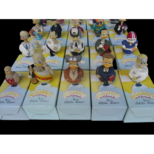A LOT OF 20 BOXED EGGBERT & FRIENDS FIGURINES. BY MALCOLM BOWMER.