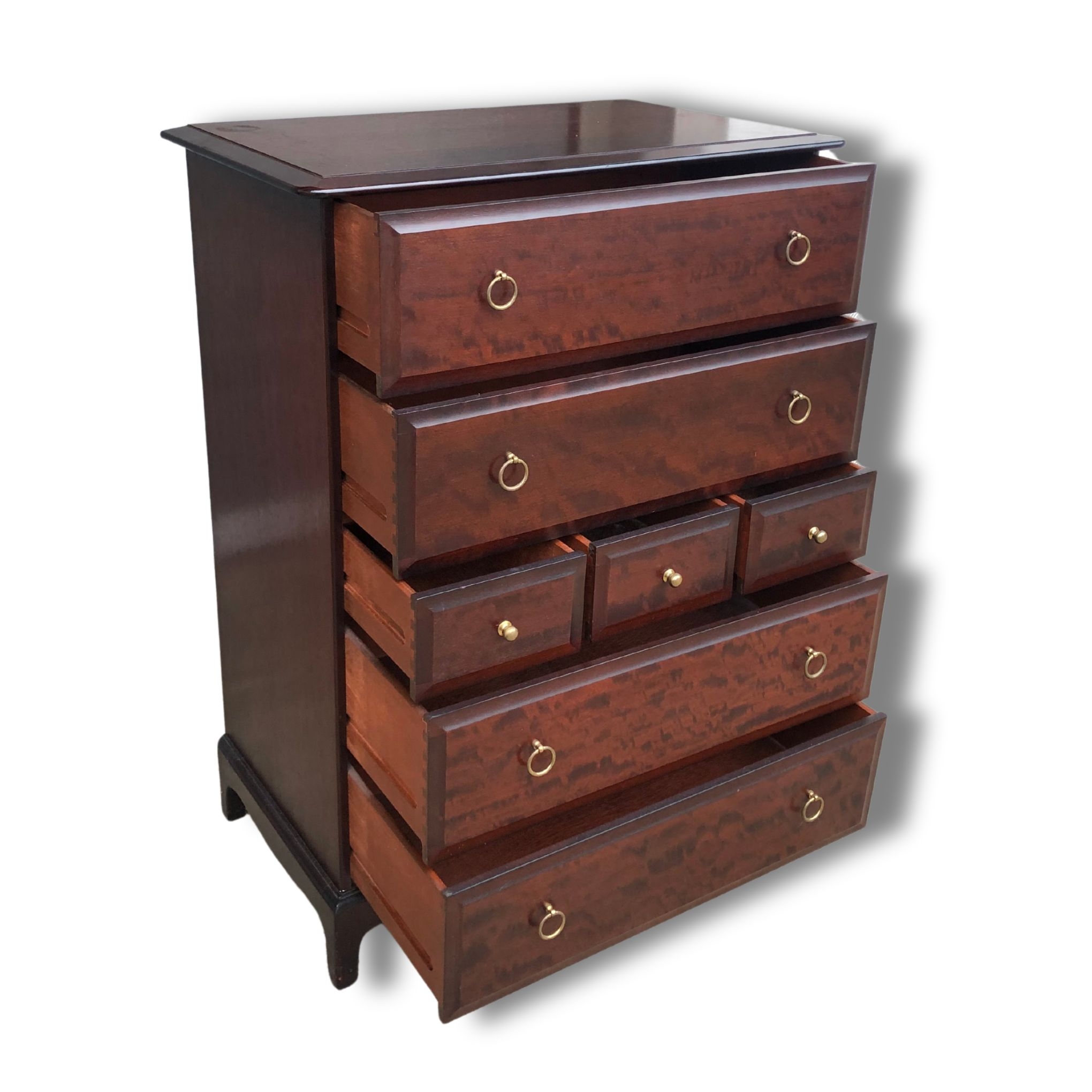 Vintage Stag Minstrel Chest of Drawers Mahogany Dark Wood with Brass ...