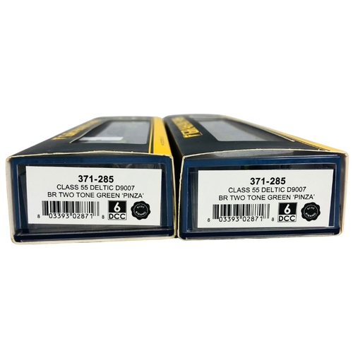 2 x Graham Farish Class 55 Deltic D9007 BR Two Tone Green 'Pinza' N ...