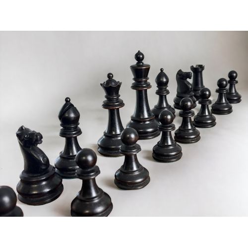 A large Victorian Chess set.Mahogany board by the British Chess Co ...