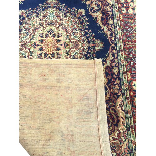 2 x Rugs - Vintage Persian Style Hessian Backed Wool Rug with Dark Blue ...