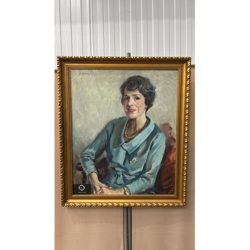 Oil portrait in ornate gilt frame, artist signed Cutner. Depicts a ...