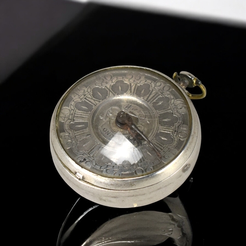 A Ward, London silver early 18th century pocket watch.Double silver ...