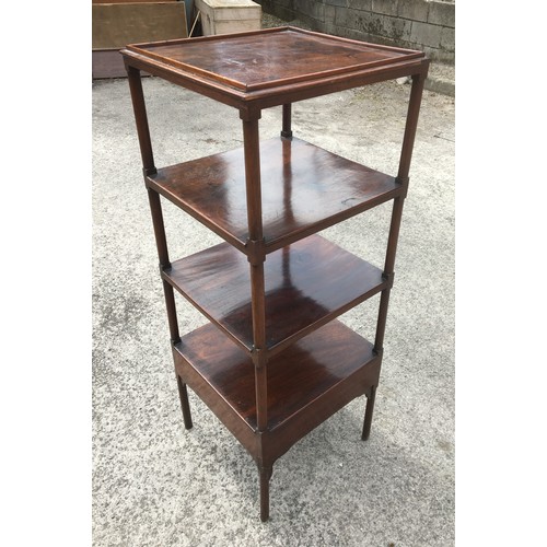 Elegant Early Victorian Square 4 Tiered Whatnot having Singular Drawer ...