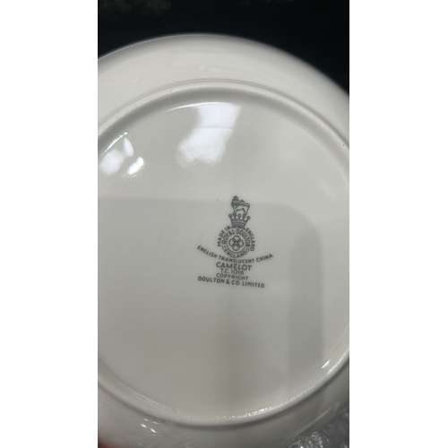 Plastic tub containing Royal Doulton English Translucent China ‘Camelot ...