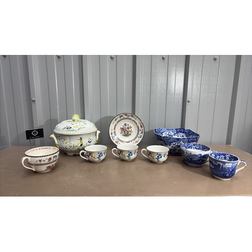 Group of assorted Oversize ceramic tablewares Spode etc