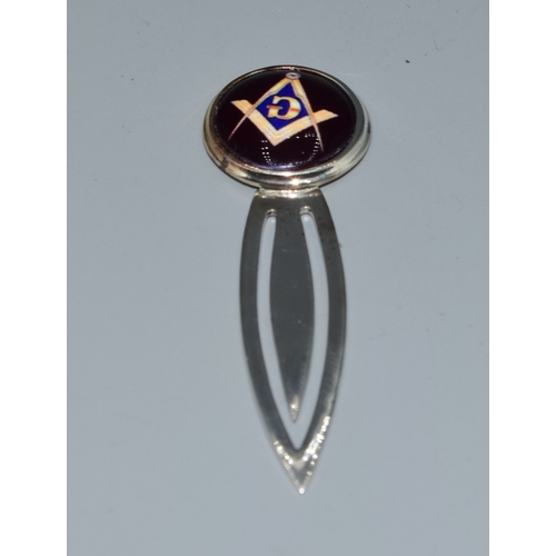 Silver and Enamel Masonic bookmark 6x2cm