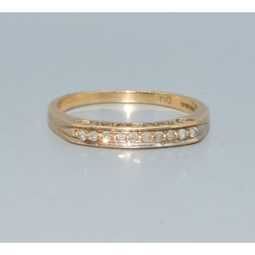 9ct gold ladies Diamond half eternity Mum ring with Diamond marked in ...
