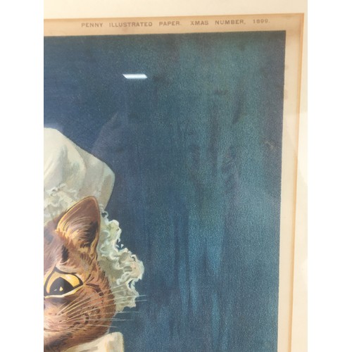 Louis Wain - Large 1899 Penny Illustrated Paper Cats Print "Twins".H ...