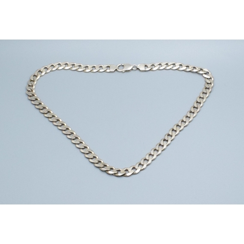 925 silver flat link neck chain with lobster claw catch 50cm long 9mm ...