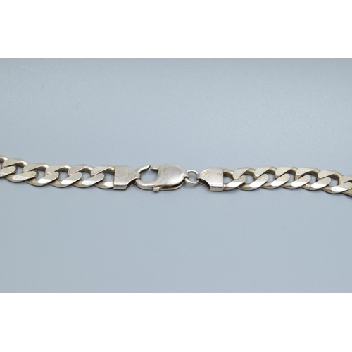 925 silver flat link neck chain with lobster claw catch 50cm long 9mm ...