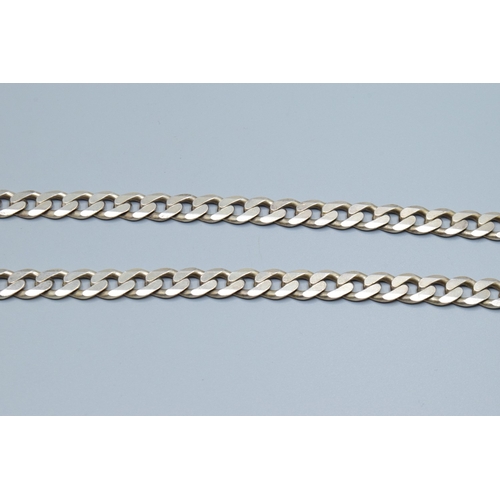 925 silver flat link neck chain with lobster claw catch 50cm long 9mm ...
