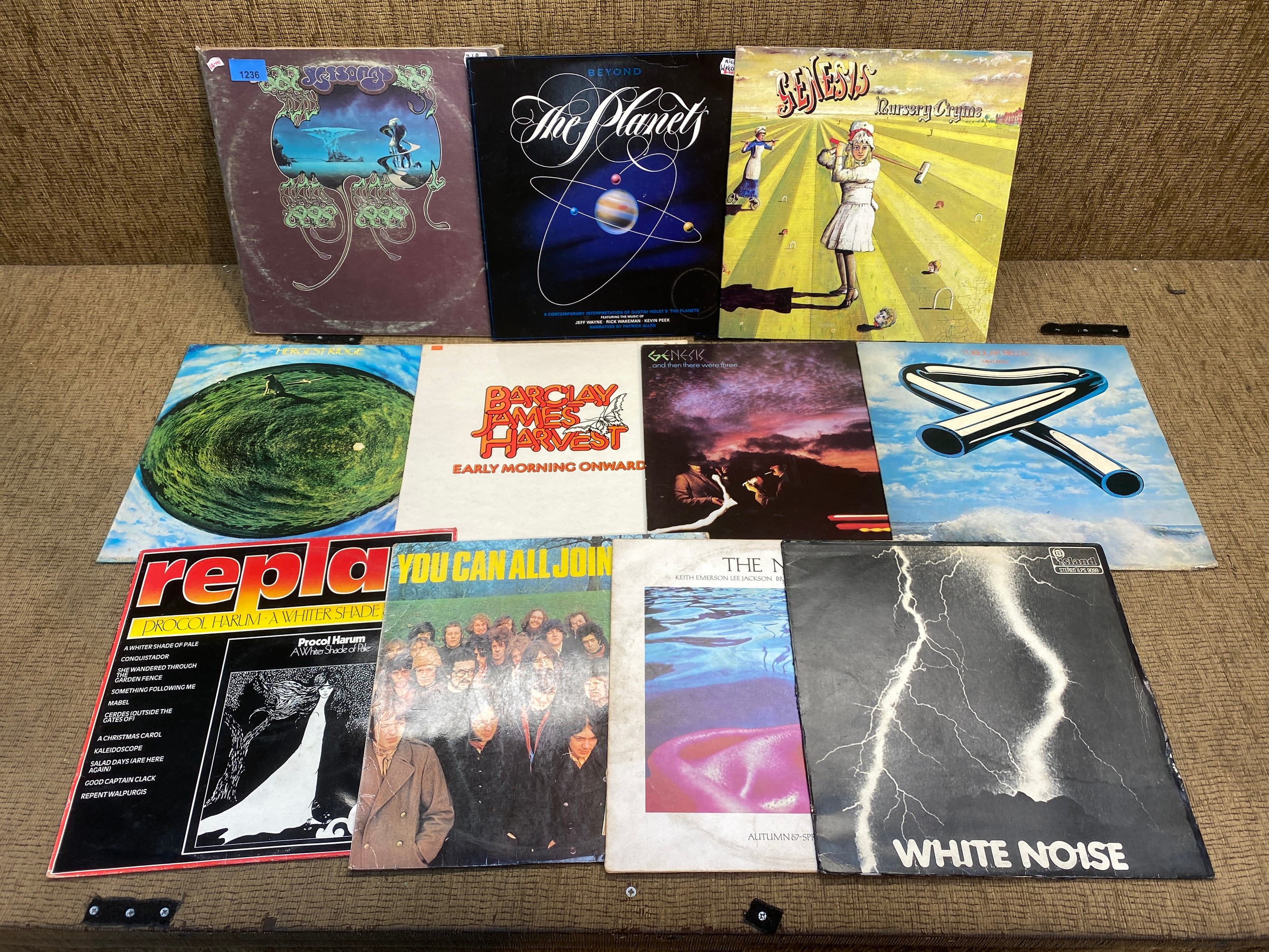 11 Progressive rock vinyl LPs including White Noise , The Nice and YES.