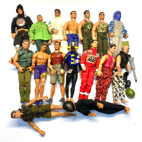 Collection of action man figures and accessories.