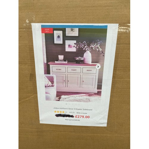 julipa ashford 3 door 3 drawer sideboard cream oak 1320x480x122MM.