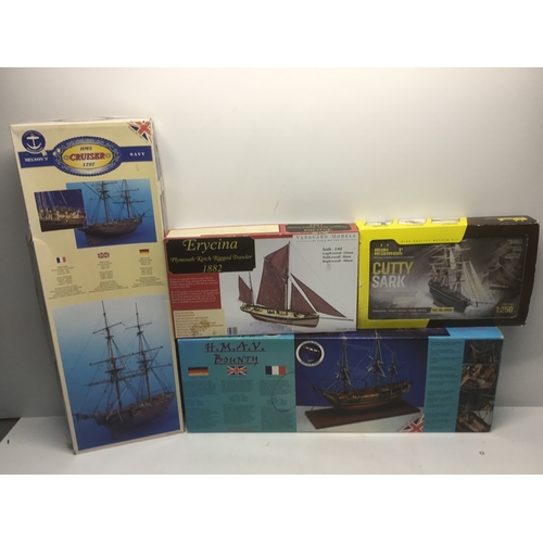Collection of self build models including HMAV Bounty, Cutty Sark ,HMS ...