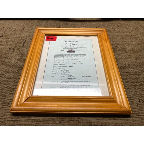 Deactivated Double barrel shotgun 12 bore (Belgium), with deactivation ...